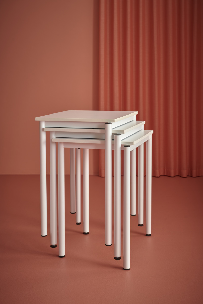 Multiflex bord HPL 50x60 cm stabelbar sølv stel - Lekolar Danmark